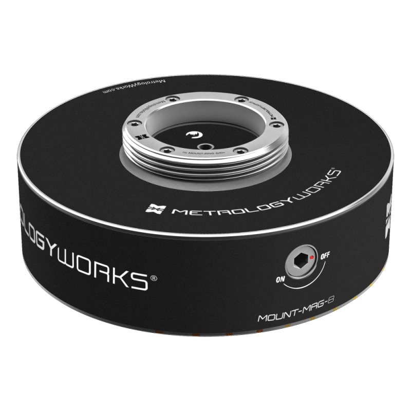 8″ Magnetic Mount for Portable CMM with 3-1/2″ Threaded Ring - MetrologyWorks
