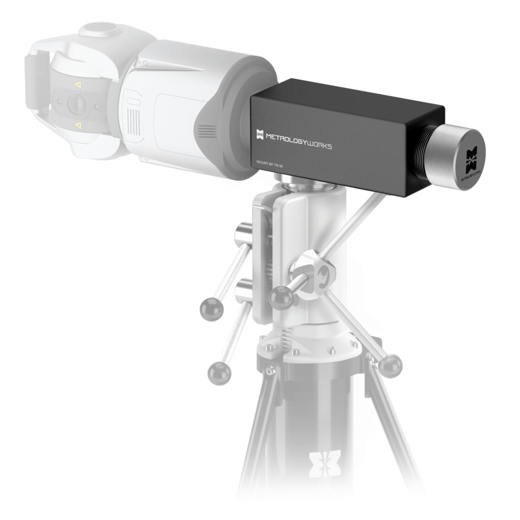 Laser Tracker 90 Degree Mount with 3-1/2″-8 Threaded Ring - MetrologyWorks