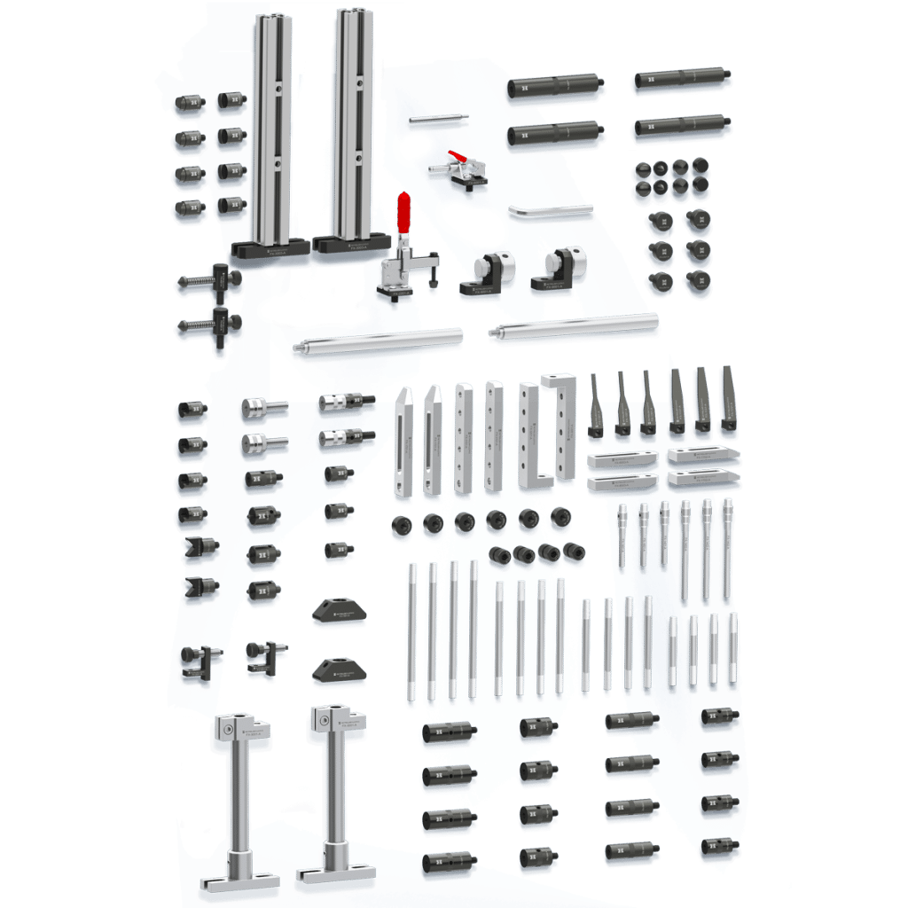 M8 Threaded Fixture Plate Clamping Kit - 124 Piece - MetrologyWorks