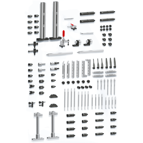 M6 Threaded Fixture Plate Clamping Kit - 124 Piece - MetrologyWorks
