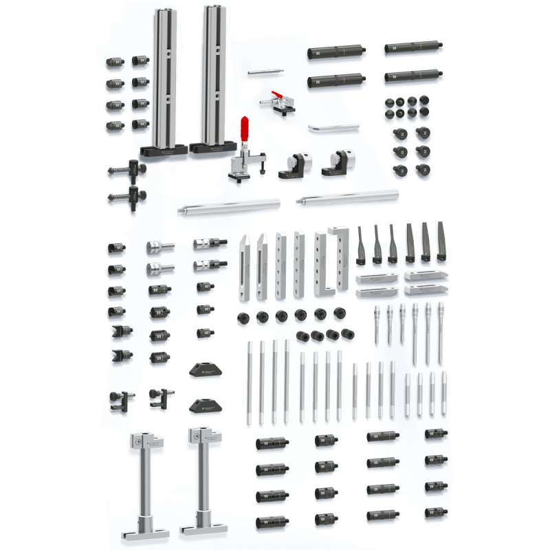 M8 Threaded Fixture Plate Clamping Kit - 124 Piece - MetrologyWorks