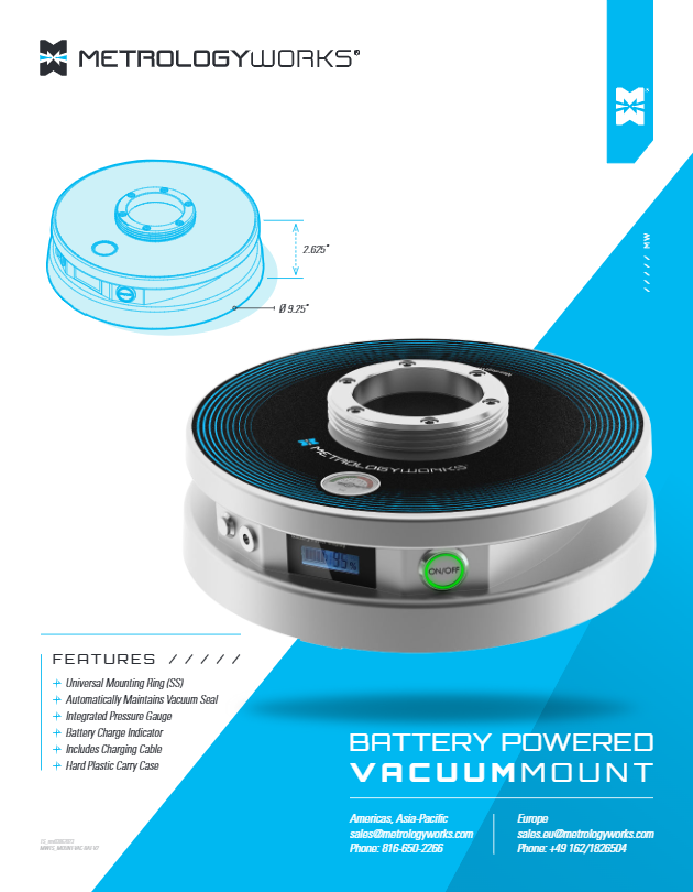 Battery Powered Vacuum Mount with 3-1/2"-8 Threaded Ring - MetrologyWorks