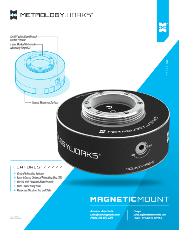 8″ Magnetic Mount for Portable CMM with 3-1/2″ Threaded Ring ...