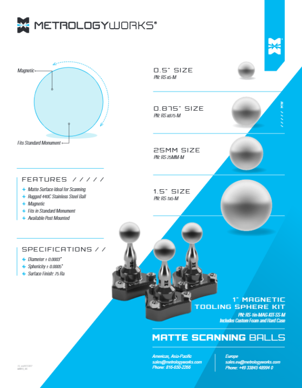 Scanner Sphere Kit - 1.5" Matte Reference Spheres and Aluminum ...