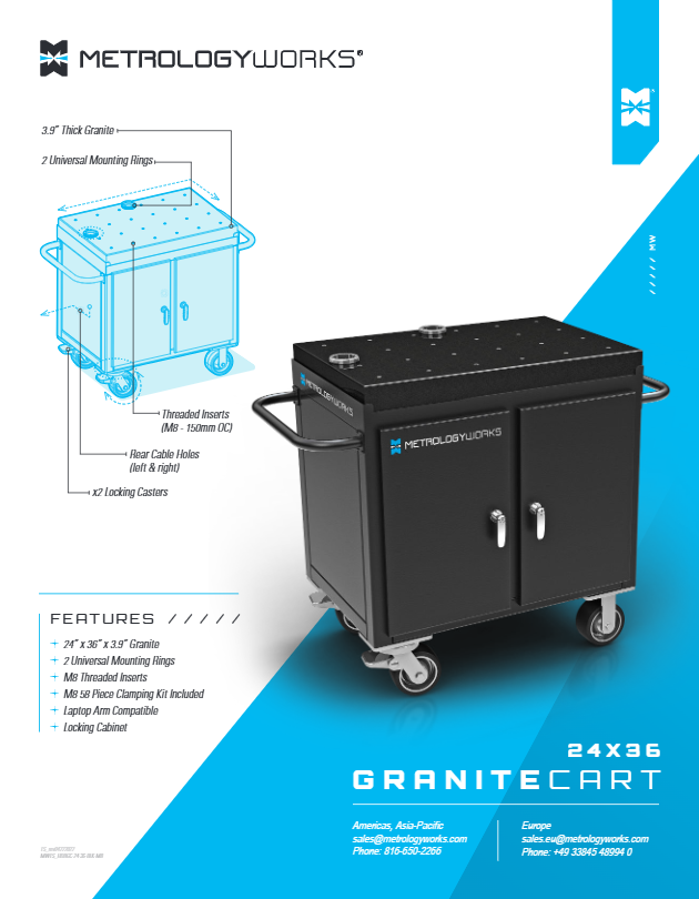 Heavy Duty Rolling Granite Cart - MetrologyWorks