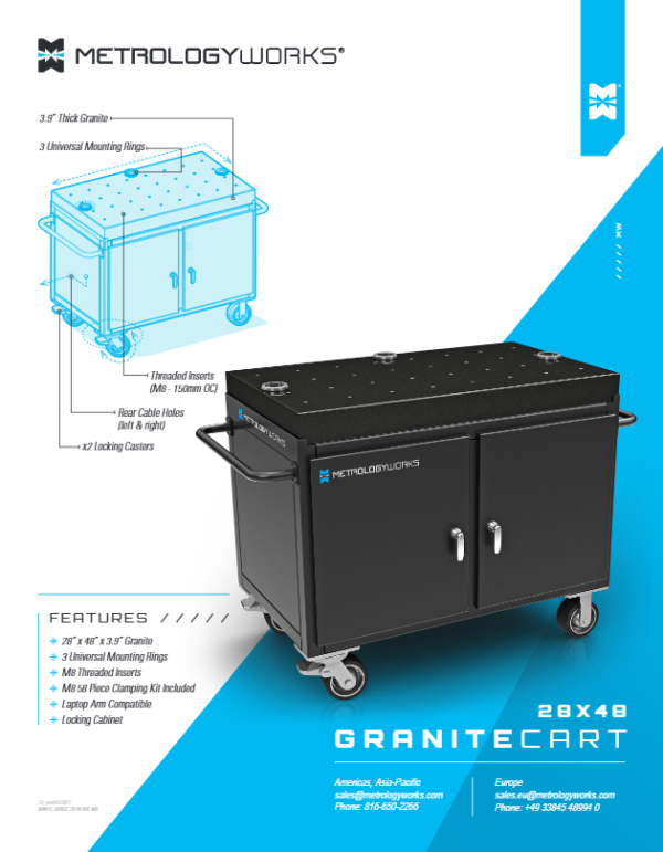 Heavy Duty Rolling Granite Cart - MetrologyWorks