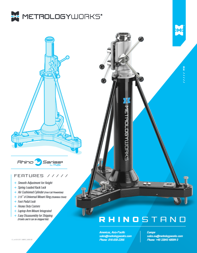 Adjustable Height Rhino Series Heavy Duty Rolling Stands - MetrologyWorks